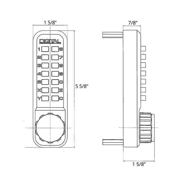Lockey 2200 Mechanical Pushbutton 2000 Series Surface Mount Deadbolt ...