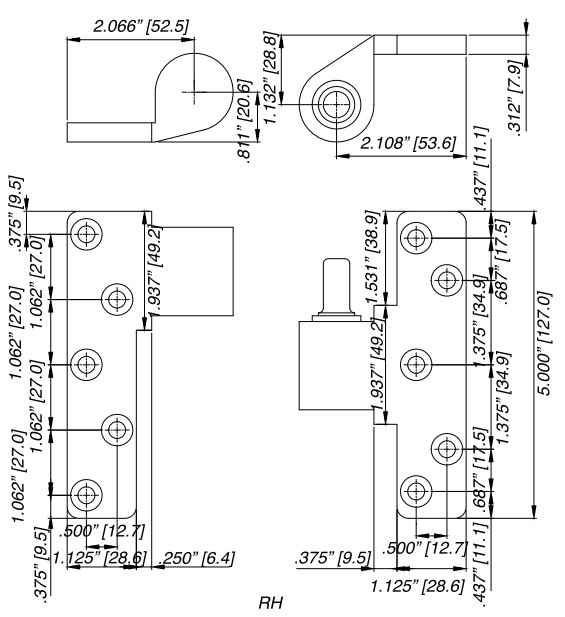 Kaba Ilco IP-10 Series Intermediate Pivots For Aluminum Doors & Frames ...