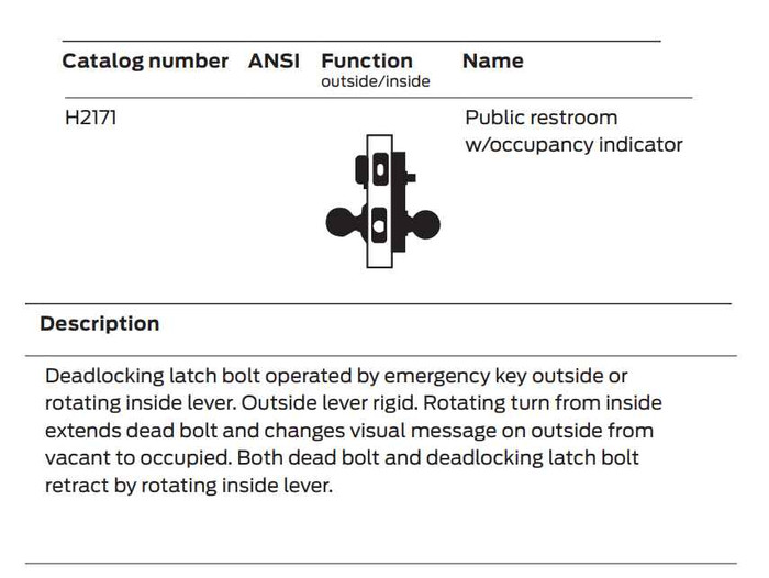 Falcon H2171 - Public Restroom with Occupancy Indicator Interconnected ...