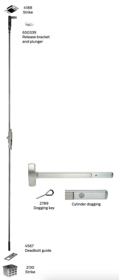 Falcon 25-C Series - Pull Trim - Concealed Vertical Rod Exit Device - 3 ...