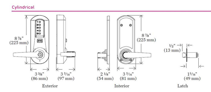 Dormakaba Simplex 5031 Cylindrical Combination Lever Lock, Interior ...
