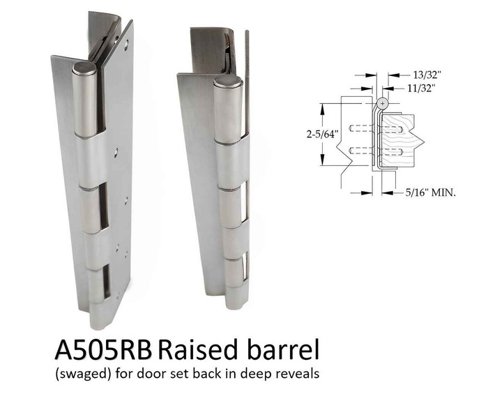 ABH A505RB Door Edge Guard Stainless Steel Pin & Barrel Continuous ...