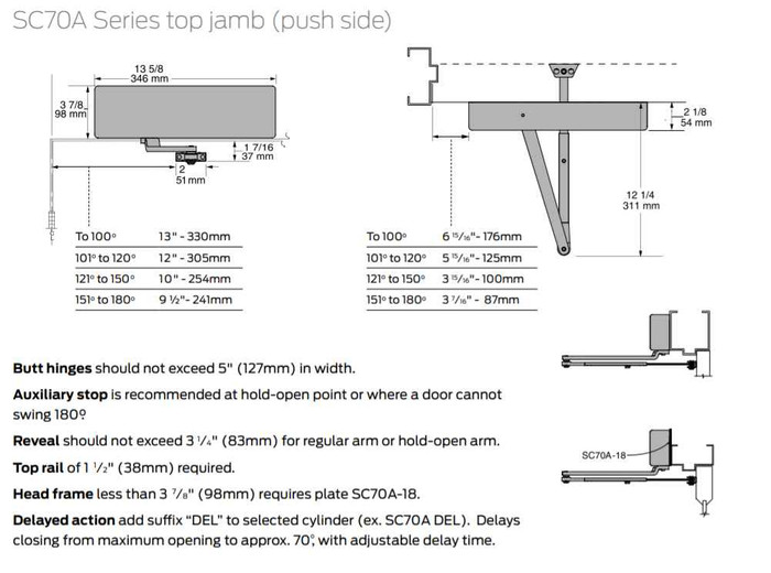 Falcon SC71A Heavy-Duty Surface-Mount Door Closer | ZenSupply