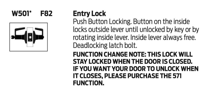 Falcon W501 - Entry Lock - Grade 2 Cylindrical Keyed Lever Lock - Fast ...