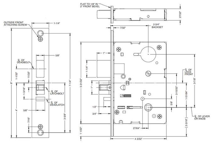 Sargent 8271 Electromechanical Mortise Lock EcoFlex | ZenSupply