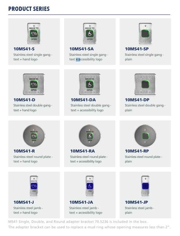 BEA MS41 Series - Stainless Steel, Touchless Actuator with Adjustable ...