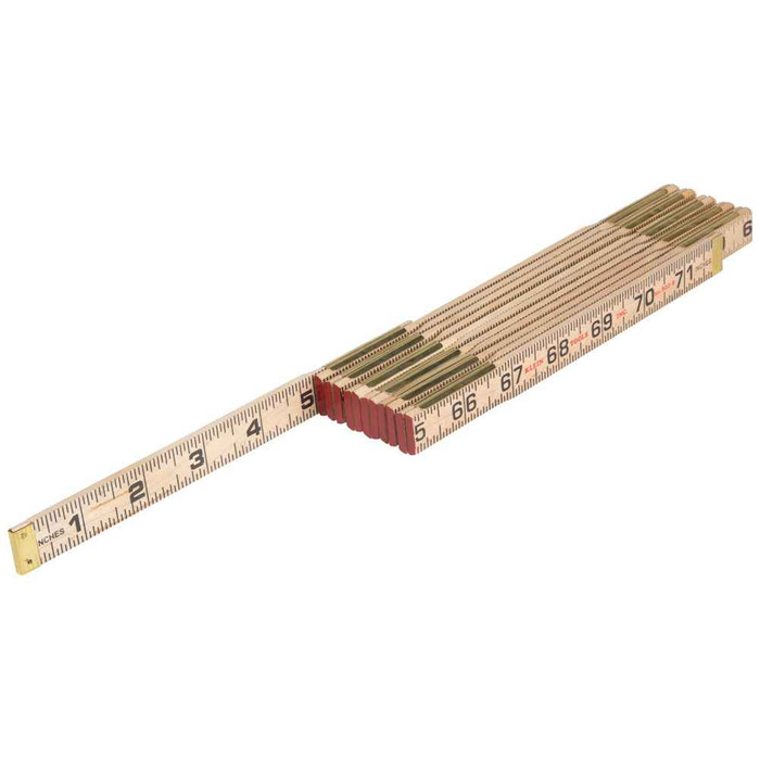 Klein Tools 6-Foot Wood Folding Rule Inside Reading | ZenSupply