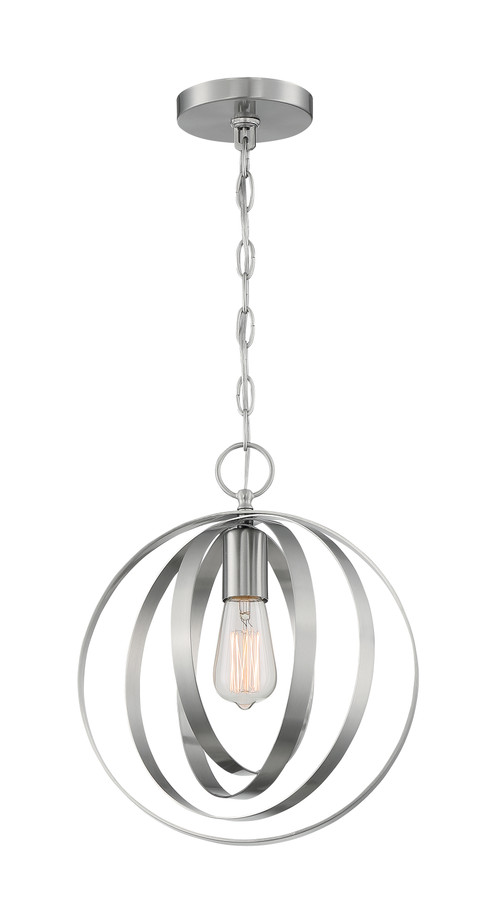 NUVO Lighting 60-7046 Pendleton, 1-Light, Pendant Fixture, Brushed ...