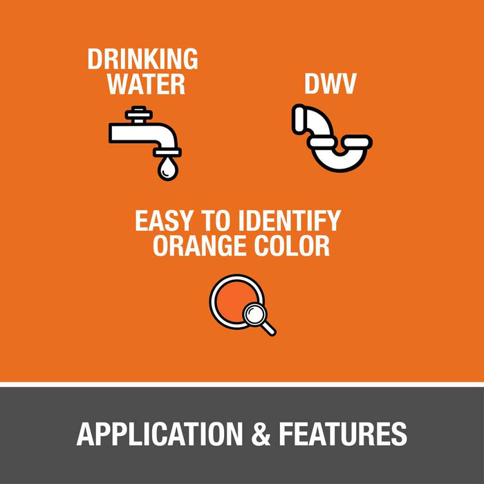 OATEY 31083 32 oz. CPVC Heavy Duty Orange Cement - Fast Free Shipping ...