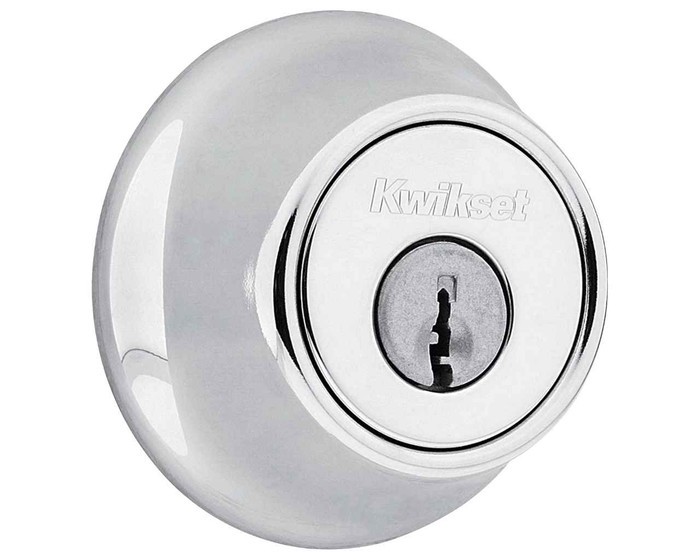 Kwikset 660-SMT-CP SmartKey Round Single Cylinder Deadbolt with ...