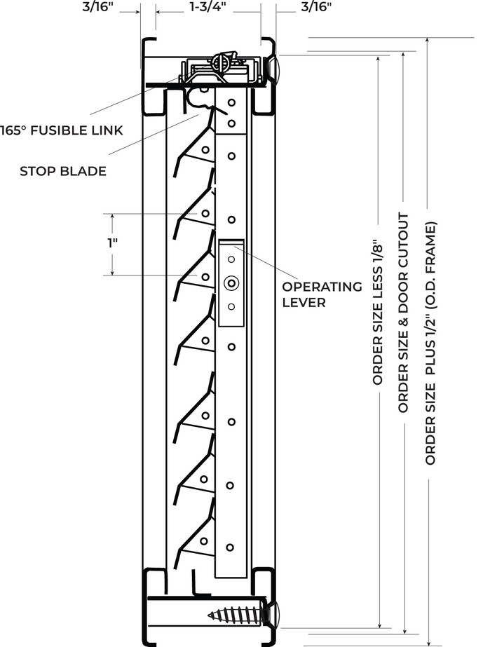 NGP L-1900 Fire Rated Fusible Link Steel Louver