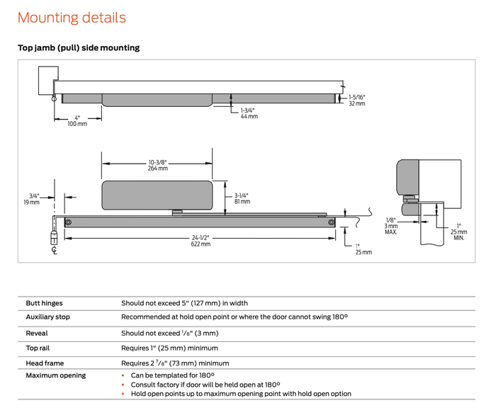 LCN 4031T Surface-Mounted Single Lever Arm - ZenSupply