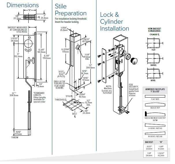 Adams Rite 1870 Series - Cylinder-Operated Flushbolt (Cylinder Not ...
