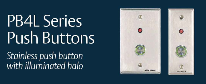 Securitron PB4L Series Illuminated halo with Stainless Push Button ...