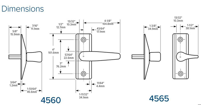Adams Rite 4568 Series Deadlatch Straight Lever Handle - Fast Free ...