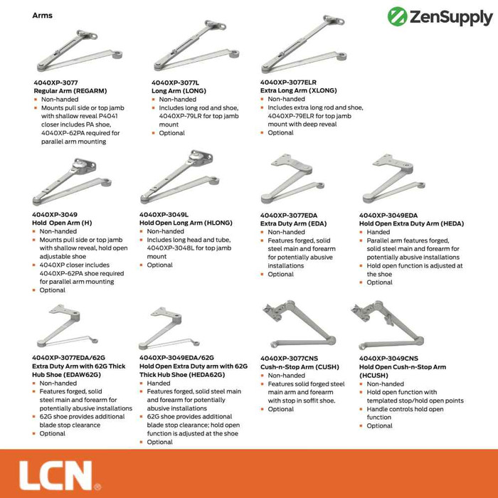 LCN 4040XP Surface-Mounted Heavy Duty Door Closer - Powder Coated Finish