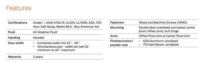 LCN 2853 Senior Swing Electromechanical, Simultaneous Pair, Automatic ...
