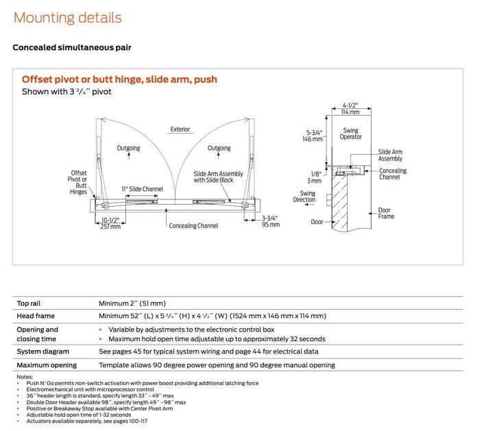 LCN 2853 Senior Swing Electromechanical, Simultaneous Pair, Automatic ...