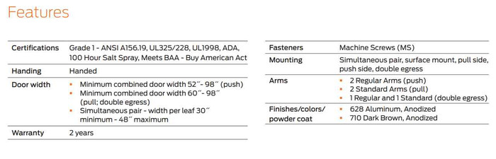 LCN 9553 Senior Swing Electromechanical Surface-Mounted Automatic ...