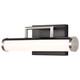 NUVO Lighting 62-656 Solano LED Small Vanity, Black and Brushed Nickel ...