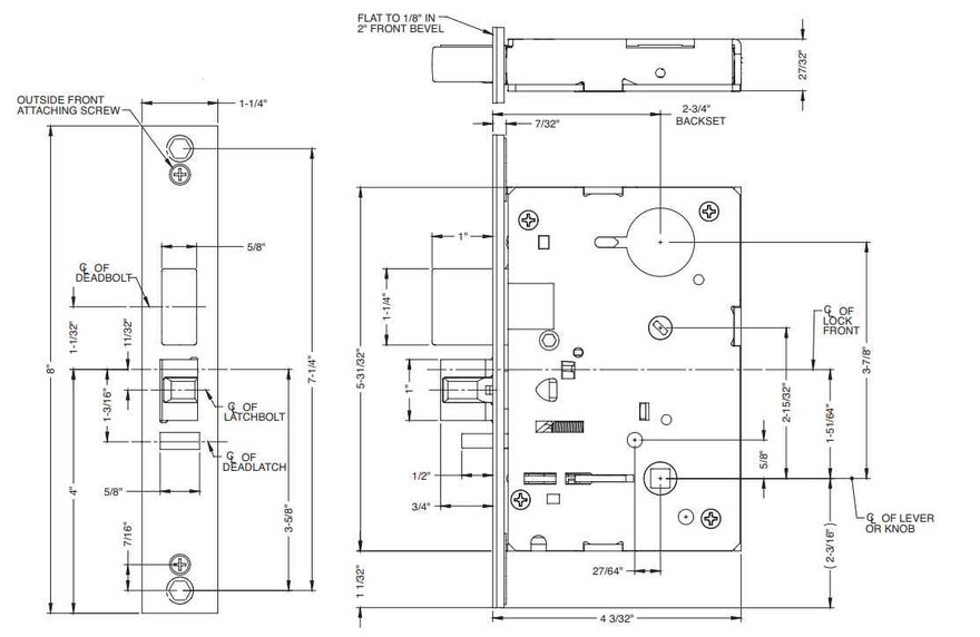 Sargent NAC 8200 Series - (NAC82271) Fail Secure w/ Cylinder Override, Heavy Duty Single ...