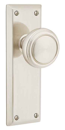 Emtek 8204 Quincy 7-1/8" Non-Keyed Sideplate Lockset, Privacy - Brass ...