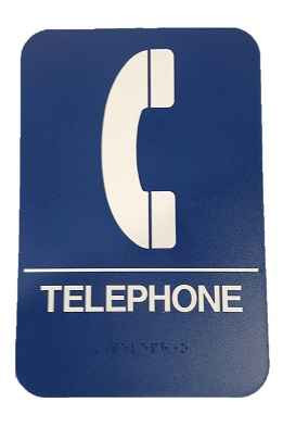 DON-JO HS 9070 27 ADA Sign Telephone, Blue Finish, Plastic Material ...