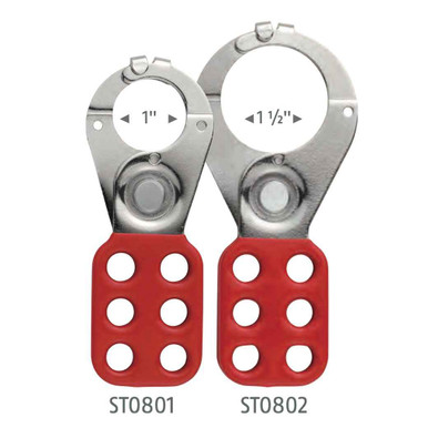 ABUS Steel 6-Lock Lockout/Tagout Hasp with Pry-Resistant Interlocking ...