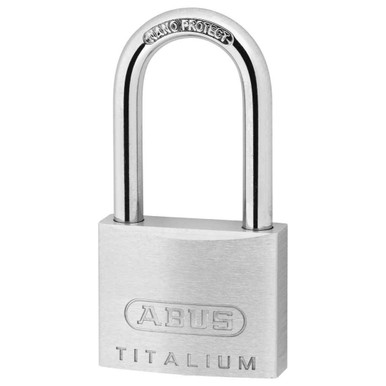 ABUS 64TI/40HB40 Titalium Aluminum Alloy Padlock with Key, 1/4" Shackle ...