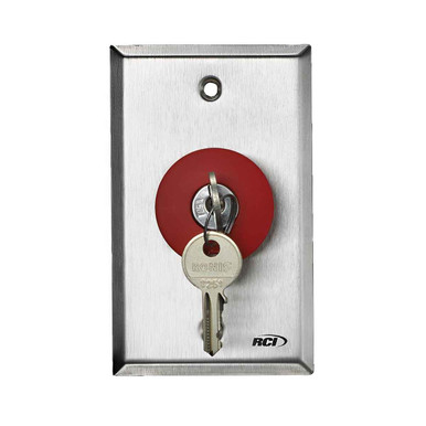 RCI 920 Emergency Release Keyswitch/Button, Maintained, Satin Stainless ...