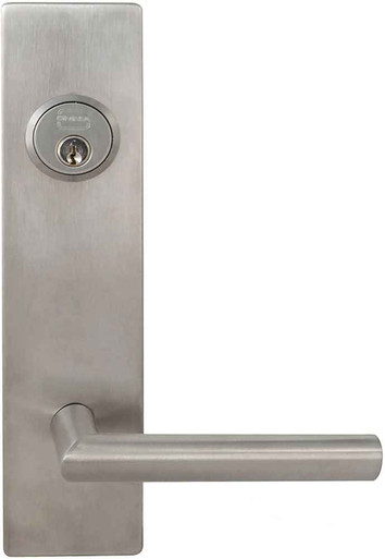 Omnia D12012 Deadbolt Lever Lockset With Plates, Satin Stainless Steel ...