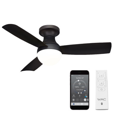 WAC Smart Fans 44" Orb 3-Blade Smart Flush Mount Ceiling Fan F-004L