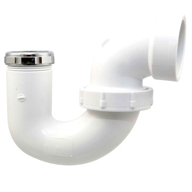 Nibco 4892-C P-Trap with Union Joint Hub x SJ with Chrome Nut - PVC DWV ...