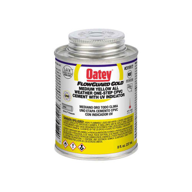 OATEY 31917 8 oz. CPVC All Weather Flowguard Gold® 1-Step Yellow Cement ...