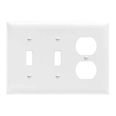 Pass & Seymour TP28W TradeMaster 3-Gang Nylon Wall Plate, 2 Toggle ...