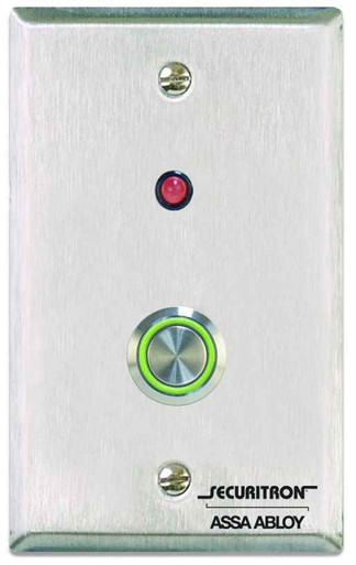 Securitron PB4L Series Illuminated halo with Stainless Push Button ...