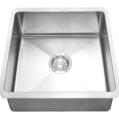 Cahaba CASS1616UMSB-M 16 in. Micro Radius Single Bowl Undermount Square ...