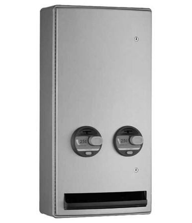 Bobrick B-47069 25 Surface-Mounted Push-Button Napkin/Tampon Vendor ...