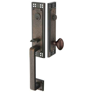 Emtek 4811 Arts & Crafts Single Cylinder Entrance Handleset - Brass ...