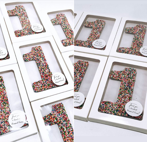 Giant Chocolate Number Gift Boxed - Elegant Bomboniere
