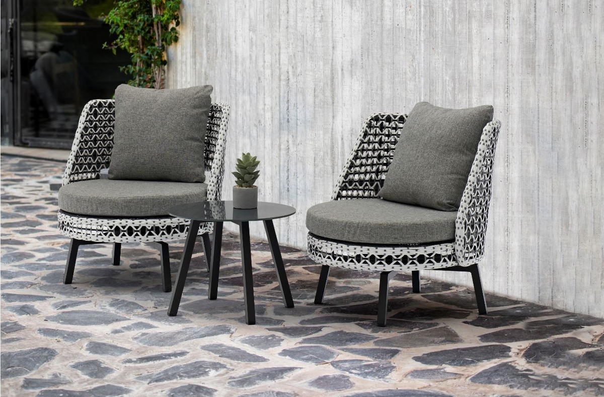 Tiki Outdoor Aluminium and Tempered Glass Side Tables - large and small