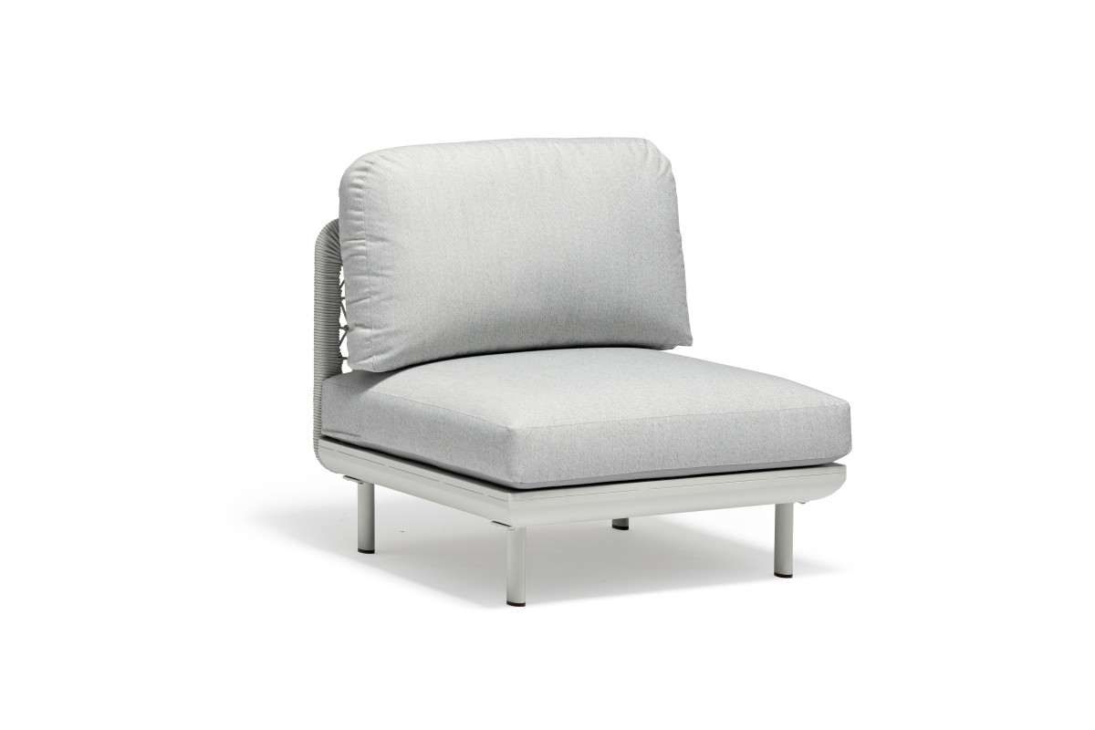 Club Outdoor Armless Sofa Module Light or Dark Grey
