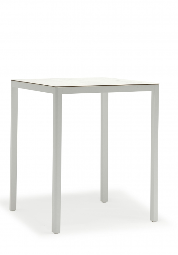 Ella Outdoor Bar Table 90x90x100 White Frame HPL Top