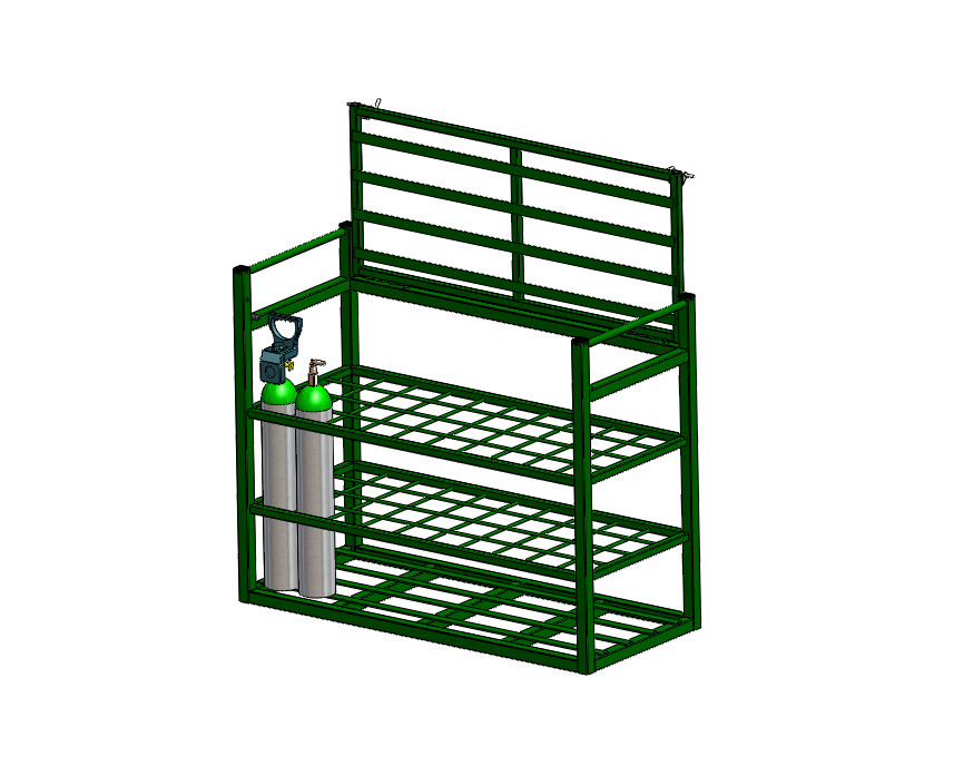 Heavy Duty Oxygen Cylinder Rack With Locking Top For 40 D or E (4.38 ...