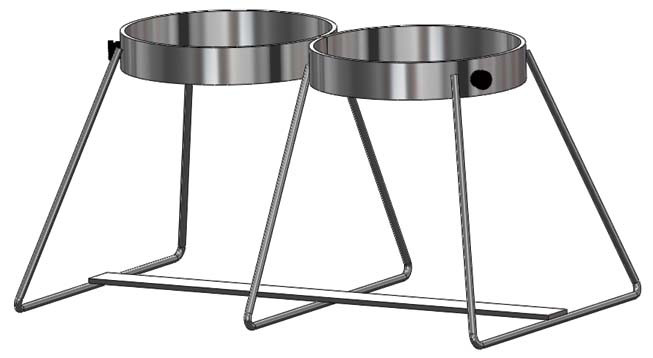 Oxygen Cylinder Floor Stand for Two Jumbo D/M22 (5.25" DIA) Oxygen ...