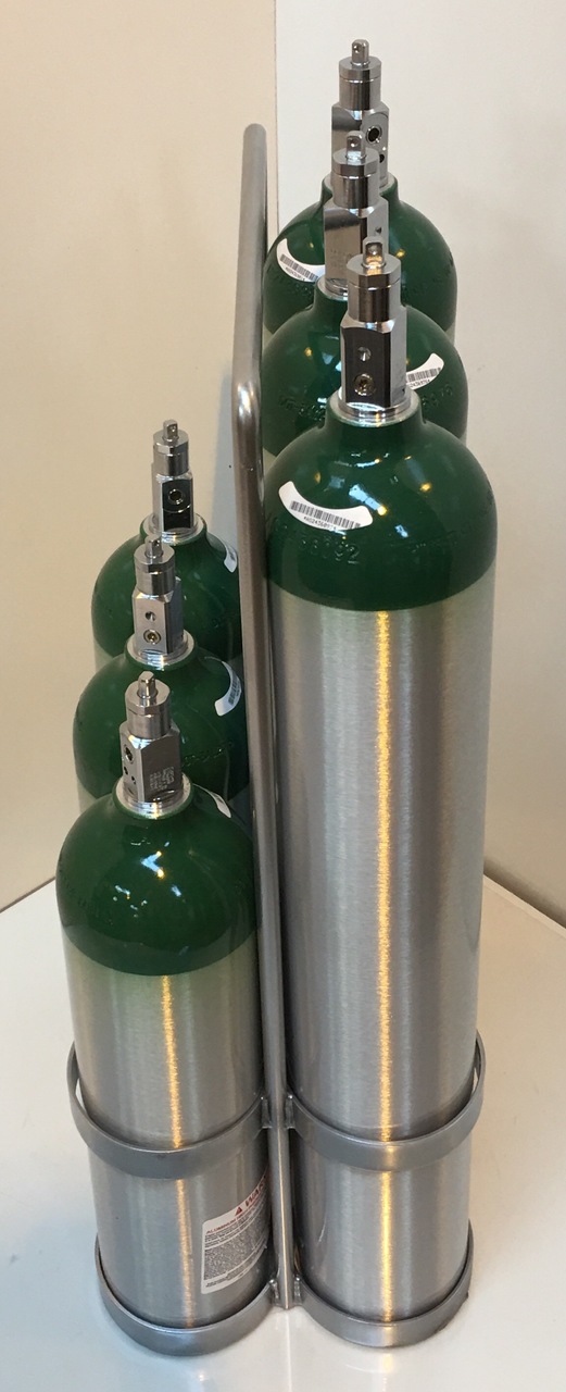 Oxygen Cylinder Carrier Rack For Six D or E (4.38" DIA) Style Oxygen ...