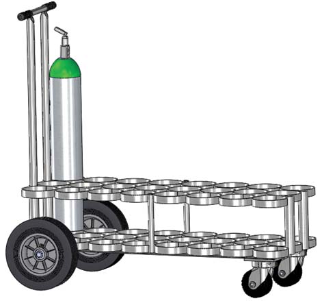Cylinder Cart for 24 ML6 (4.38" DIA) Oxygen Style Cylinders (4080 ...