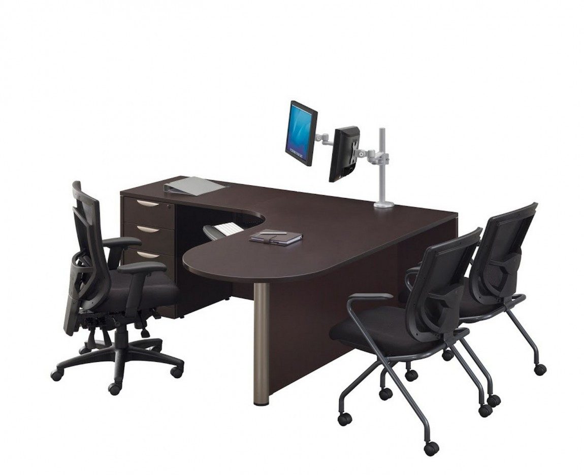 Manasota Office Supplies, LLC: Classic L-Shaped Peninsula Desk with ...