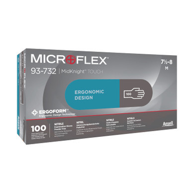 Luvas de nitrilo pretas Microflex MidKnight (100 un.)