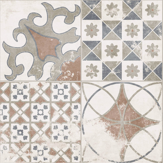 Victorian Pattern Porcelain Floor Tile 33x33cm